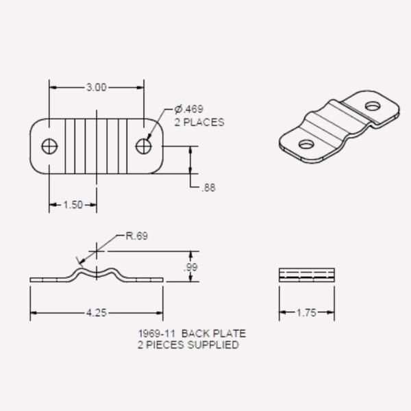 1969-11 PIPE RETAINER BACK PLATE | SCSupply